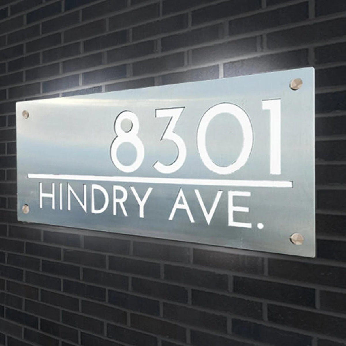 Modern Lighted Address Signs / Solar & Electric / Free Shipping