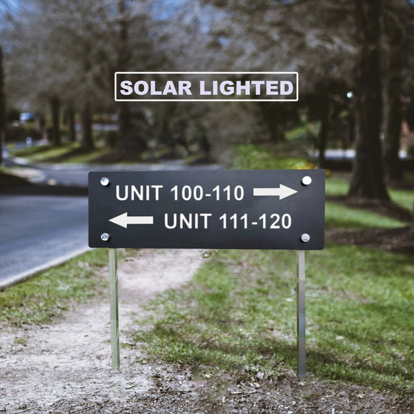Modern Lighted Address Signs / Solar & Electric / Free Shipping