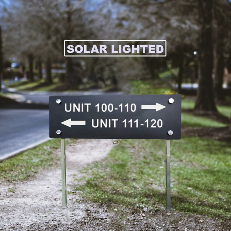 Modern Lighted Address Signs / Solar & Electric / Free Shipping