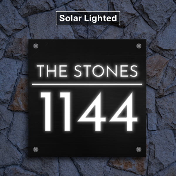 Solar Lighted Address Sign, Backlit House Numbers, Led Address Sign, L ...