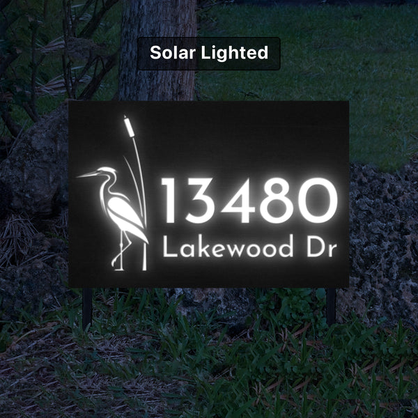 Great Blue Heron Address Sign - Paxt Designs