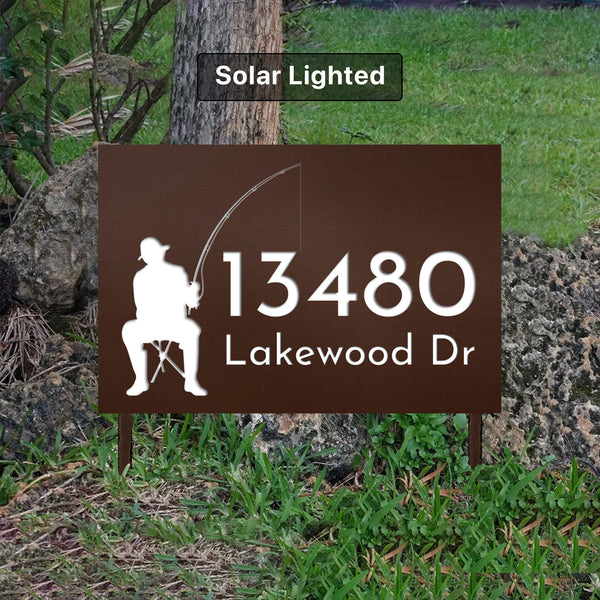 Fishing/Lake House Address Sign - Paxt Designs