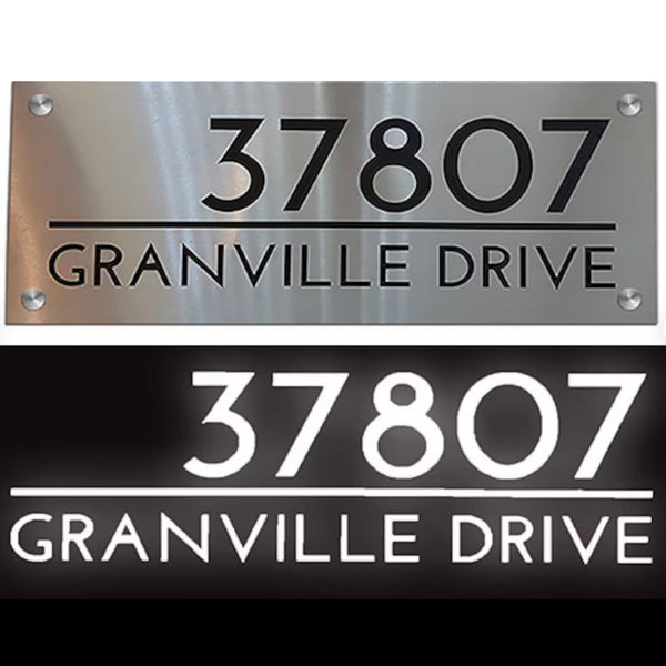 𝐋𝐢𝐠𝐡𝐭𝐞𝐝 𝐇𝐨𝐫𝐢𝐳𝐨𝐧𝐭𝐚𝐥 𝐀𝐝𝐝𝐫𝐞𝐬𝐬 𝐒𝐢𝐠𝐧𝐬 - Paxt Designs
