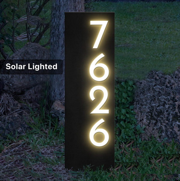 Solar Lighted Driveway House Numbers - Paxt Designs