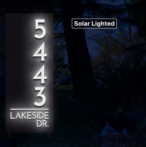 Solar Lighted Driveway House Numbers - Paxt Designs
